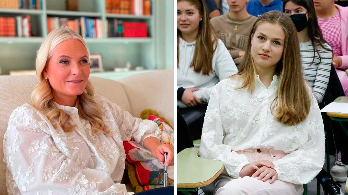 Mette Marit copia la blusa española de la princesa Leonor