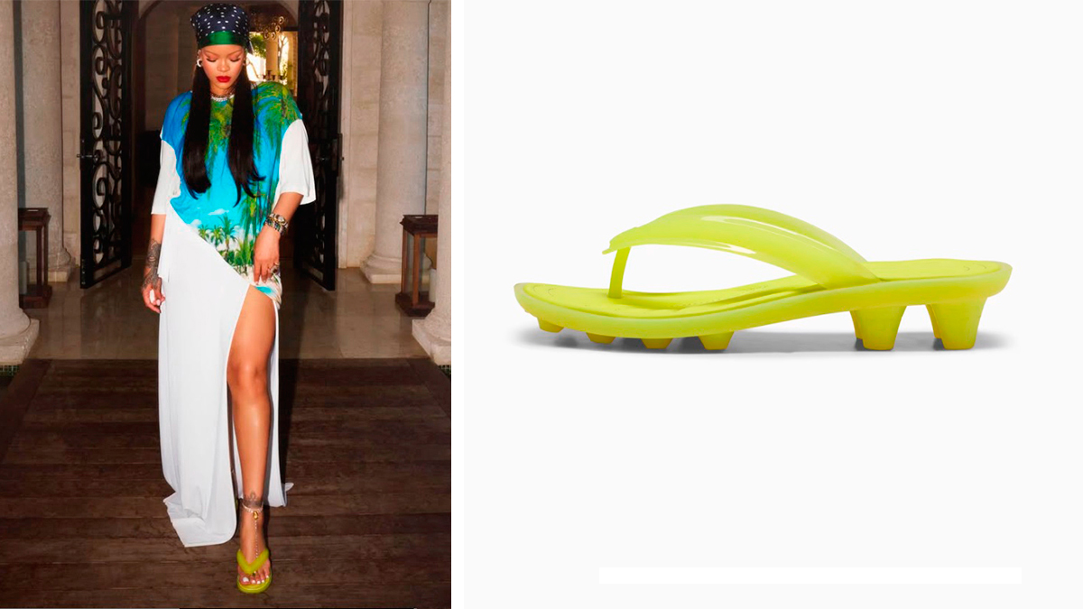 Así son las sandalias feas que Rihanna quiere poner de moda